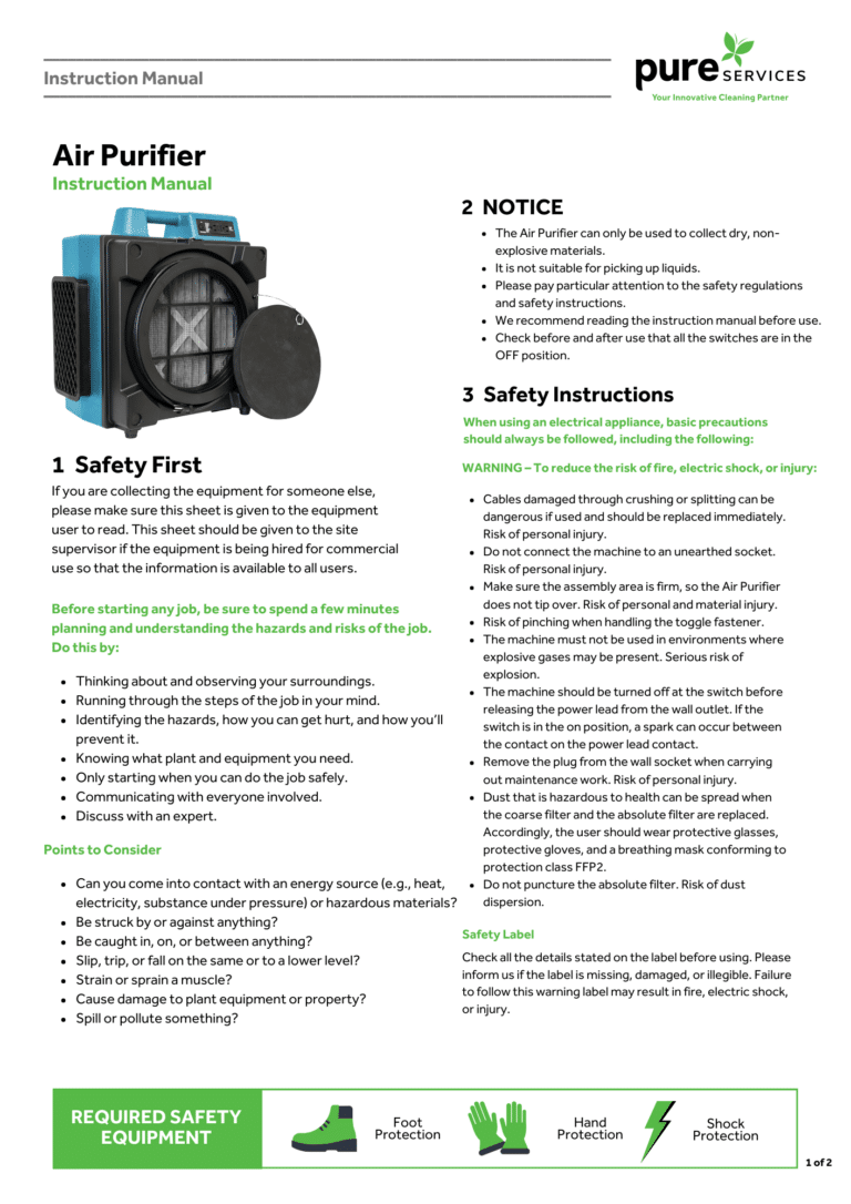 High-Performance Air Purifiers Hire - Pure Services